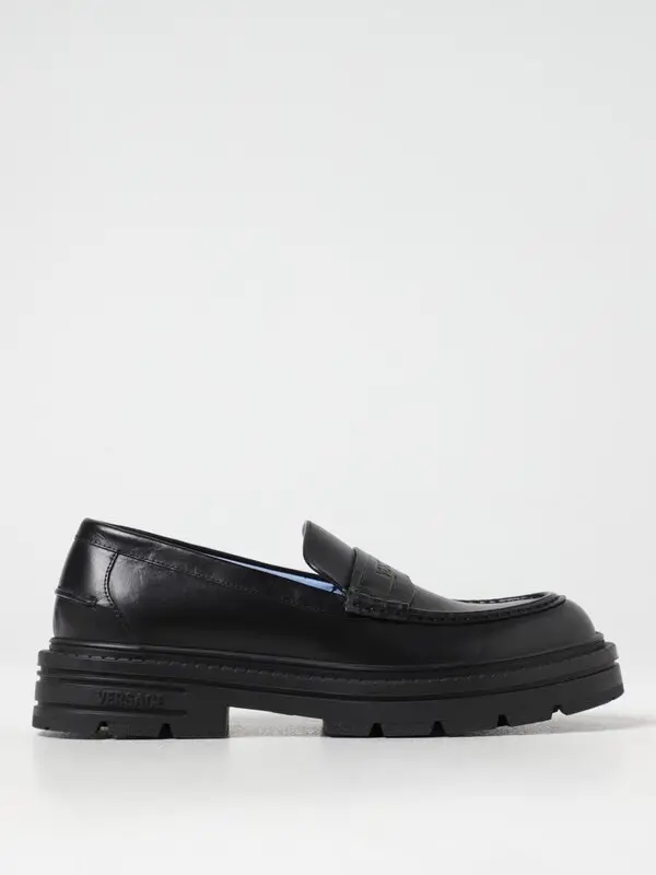Versace Leather Loafers With Lug Sole