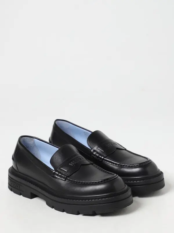 Versace Leather Loafers With Lug Sole