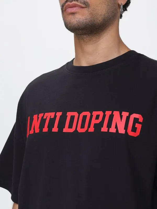 MSGM Relaxed Fit Cotton Crewneck T-shirt With Contrast Slogan Print