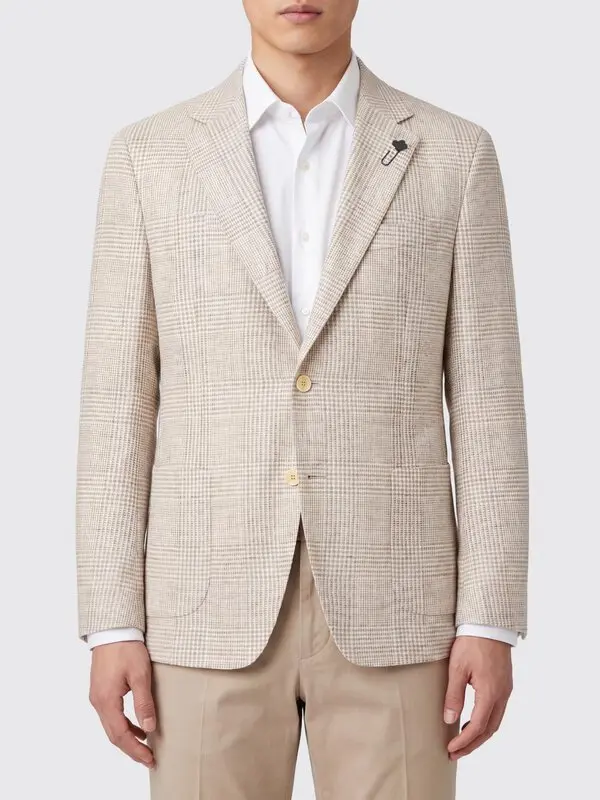 LARDINI Single-breasted Linen And Cotton Blazer