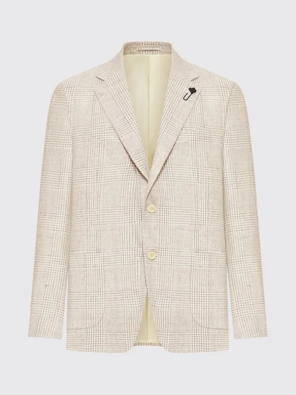 LARDINI Single-breasted Linen And Cotton Blazer