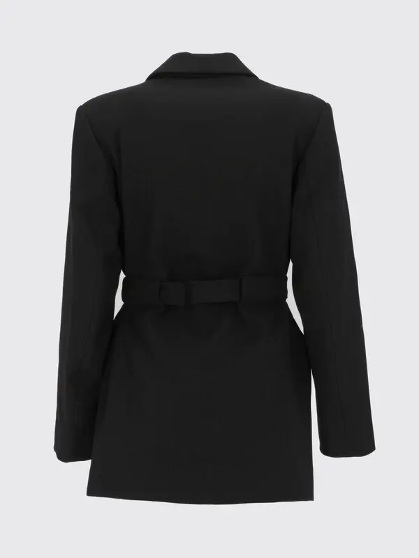 GANNI Single-breasted Cropped Polyester Blazer With Waist Belt
