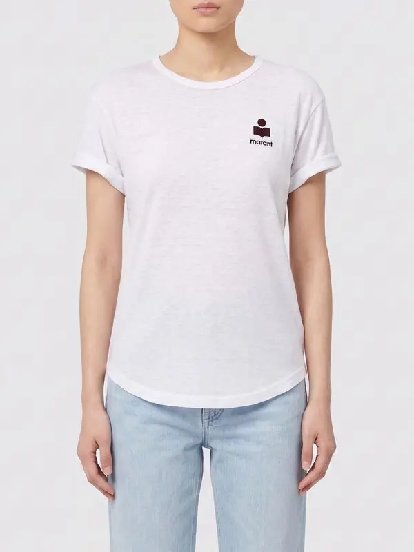Isabel Marant Étoile Linen T-shirts With Logo - White 1