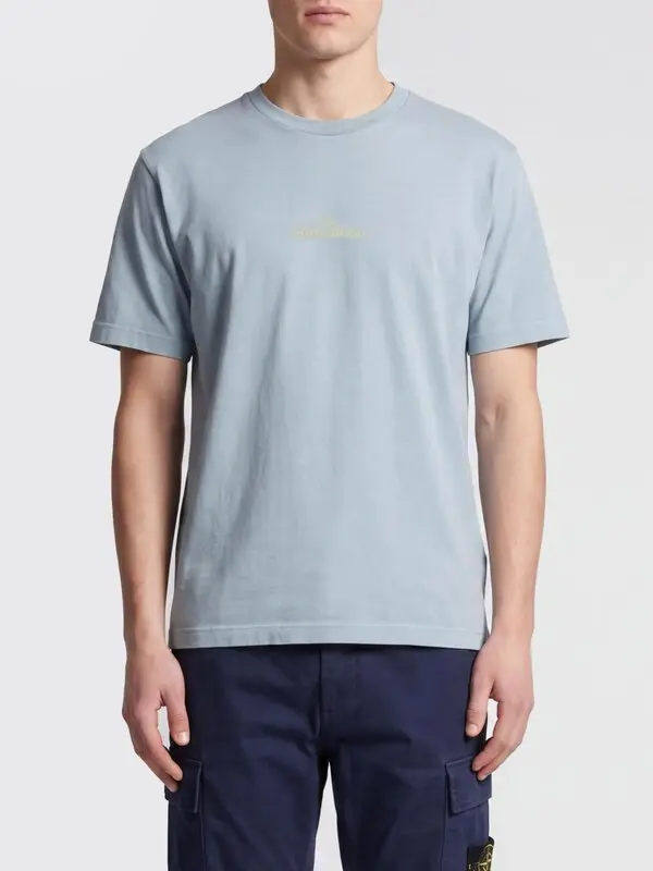 Stone Island Crewneck T-shirt With Graphic Back - Grey
