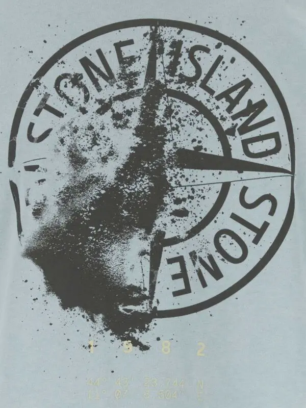 Stone Island Crewneck T-shirt With Graphic Back - Grey
