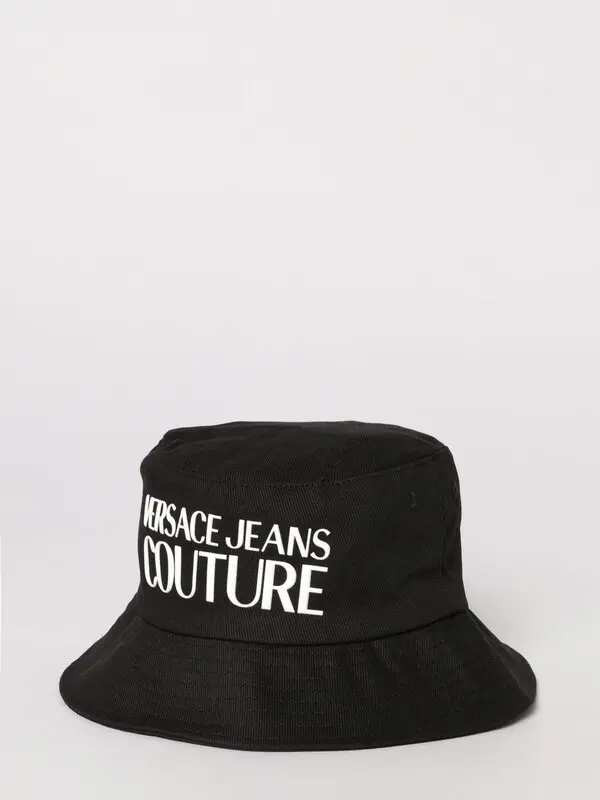 Versace Cotton Twill Hat With Logo - Black