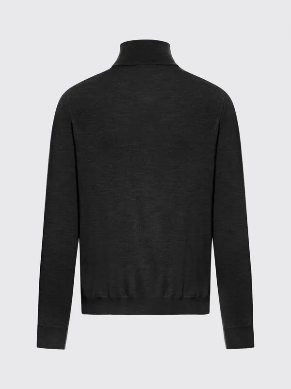 ZANONE Slim Fit Wool Mock Neck Quarter Zip Sweater - Black