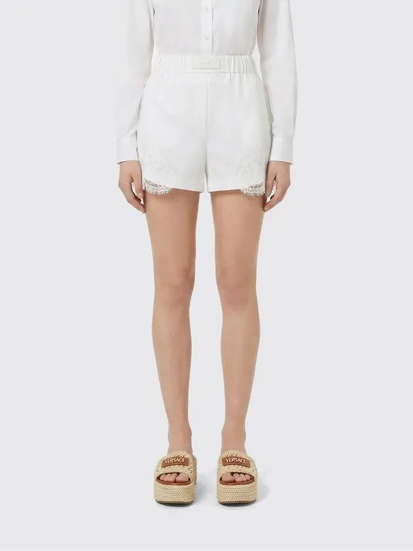 Versace Cotton And Lace Jogging Shorts