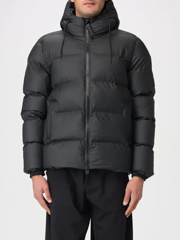 Rains Quilted Zip Up Jacket With Hood