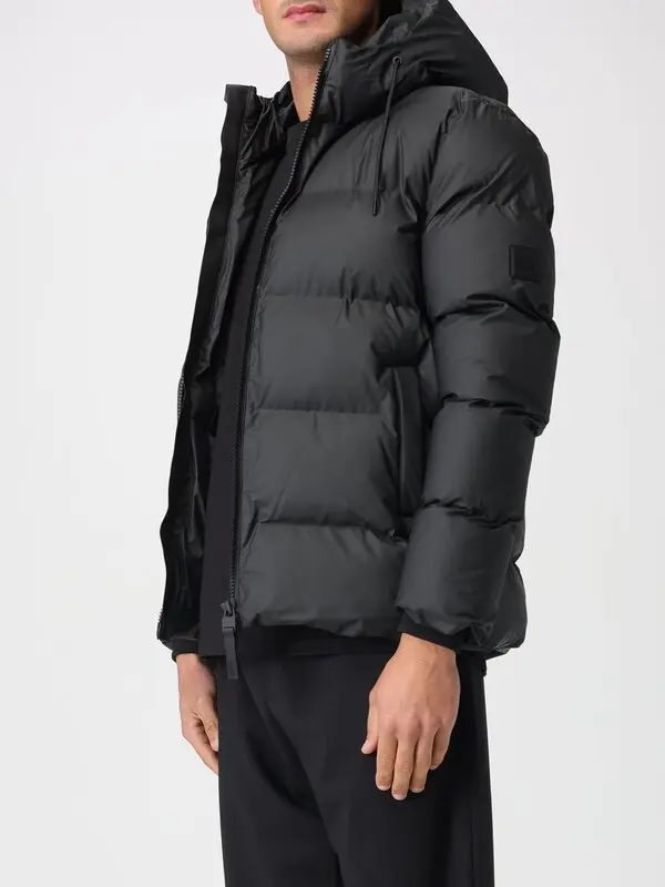 Rains Quilted Zip Up Jacket With Hood
