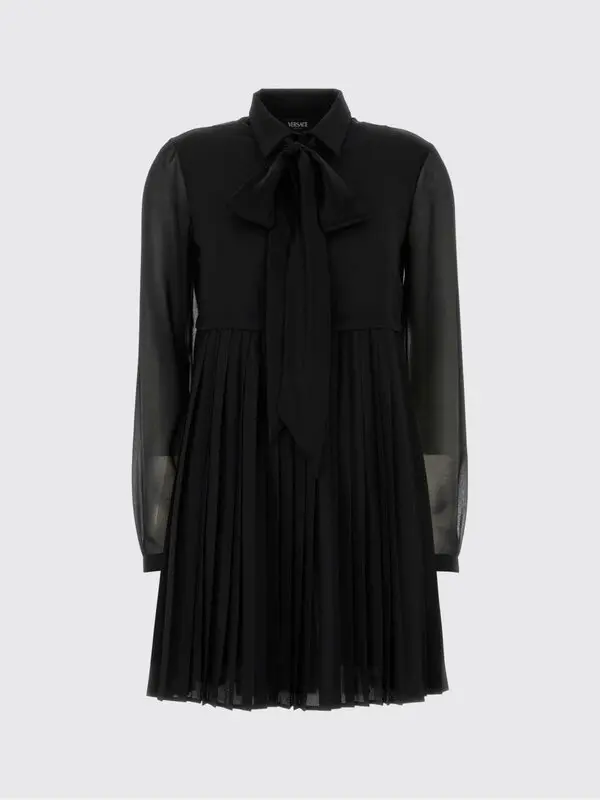 Versace Satin Crepe Shirt Dress