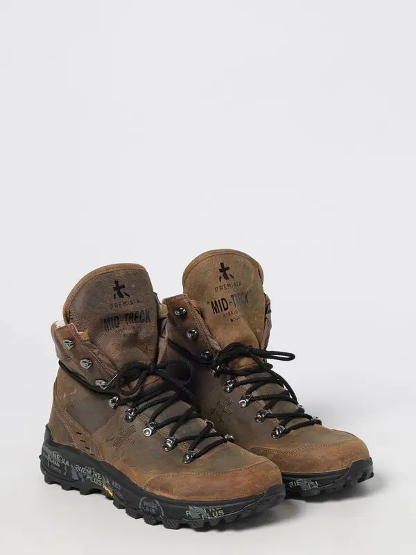Premiata Lace-up Leather Boots - Brown