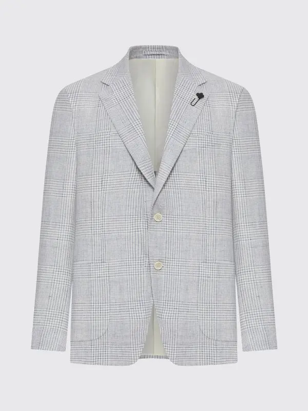 LARDINI Single-breasted Wool Silk And Linen Blazer