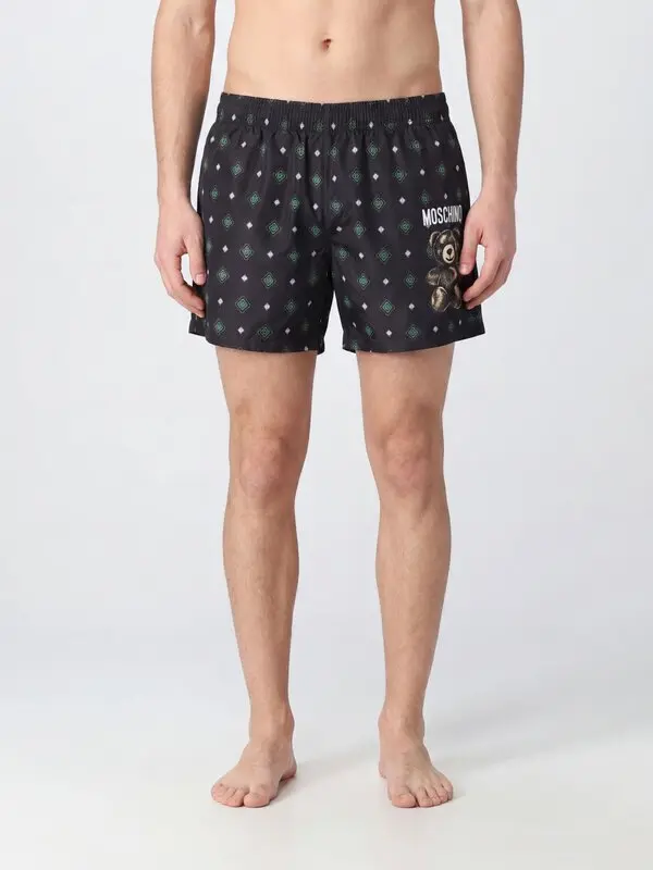 Moschino Monaco Polyester Swim Shorts With Teddy Bear Print