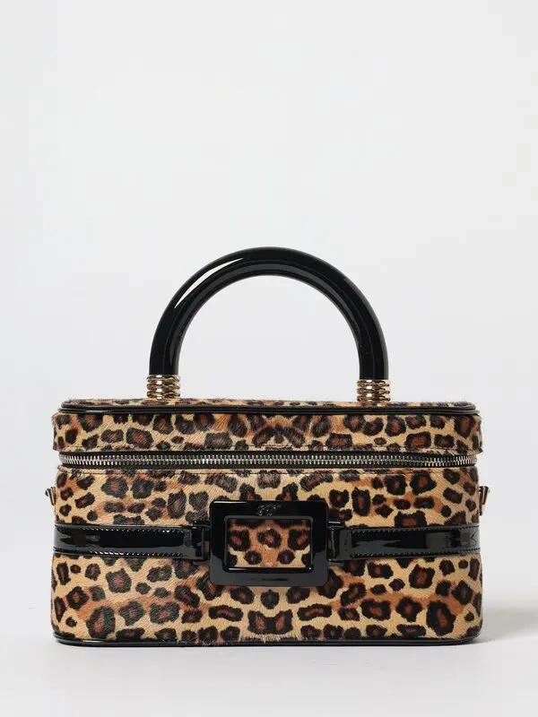 ROGER VIVIER Leopard Print Vanity Case Bag