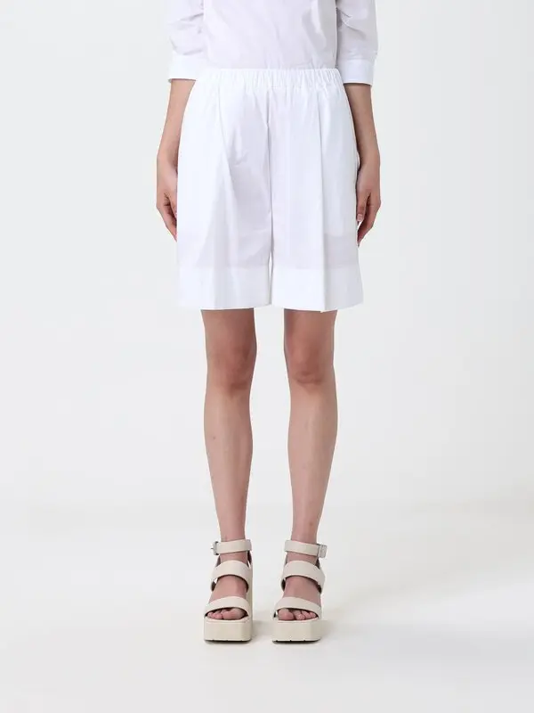 Liviana Conti High-waisted Cotton Poplin Shorts - White