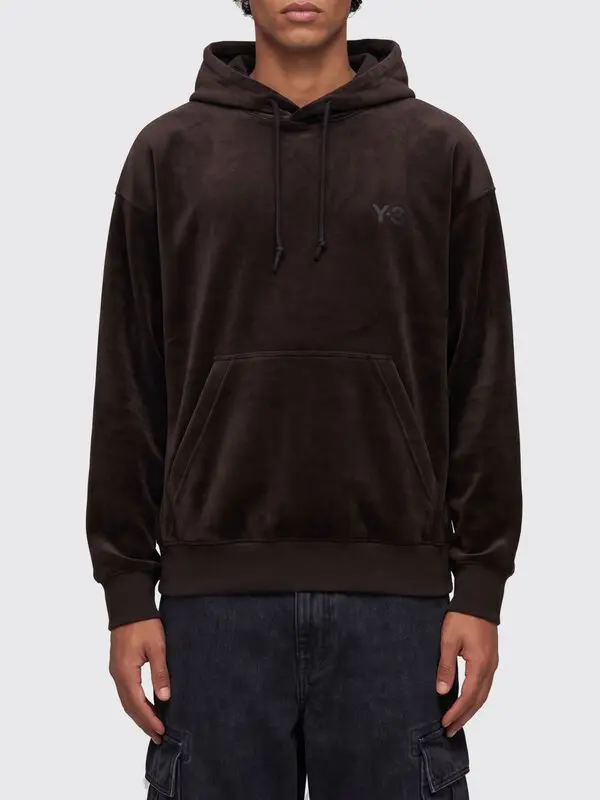 Y3 Velvet Hoodie With Drawstring And Kangaroo Pocket