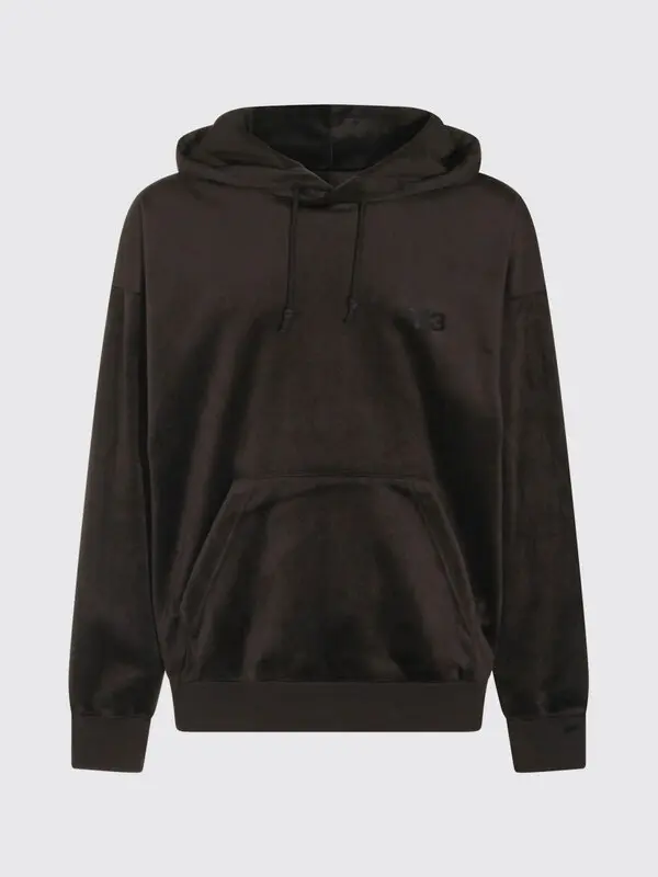 Y3 Velvet Hoodie With Drawstring And Kangaroo Pocket
