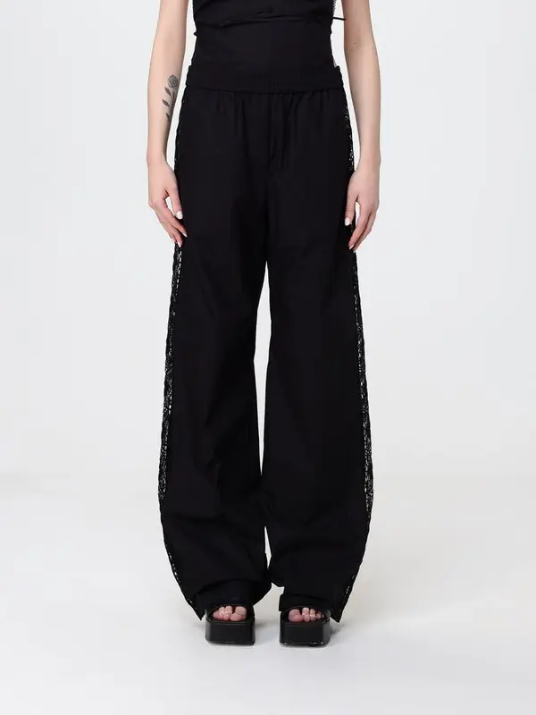 MSGM High-waisted Embroidered Lace Palazzo Pants