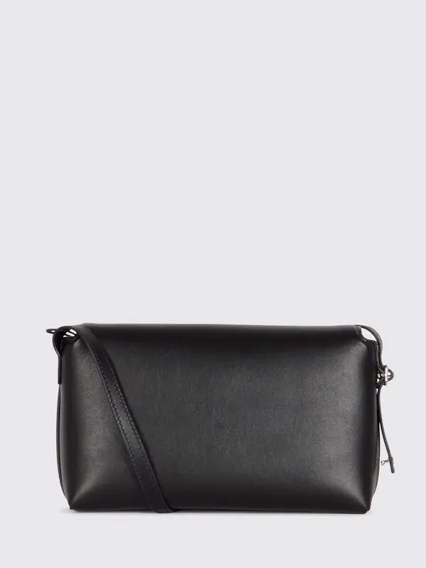 COURREGES Icotype Leather Shoulder Bag With Contrasting Metal Logo