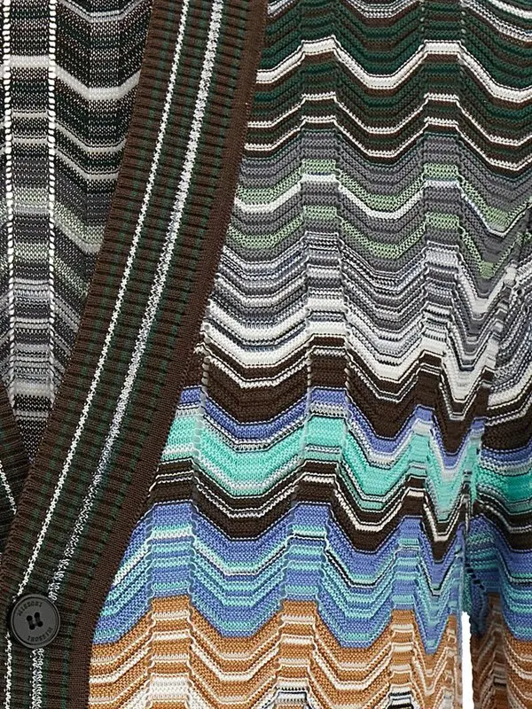 Missoni Zig Zag Cotton Blend Cardigan