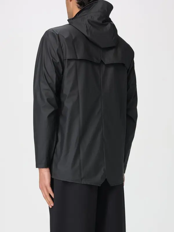 Rains Waterproof Jacket With Drawstring Hood - Black