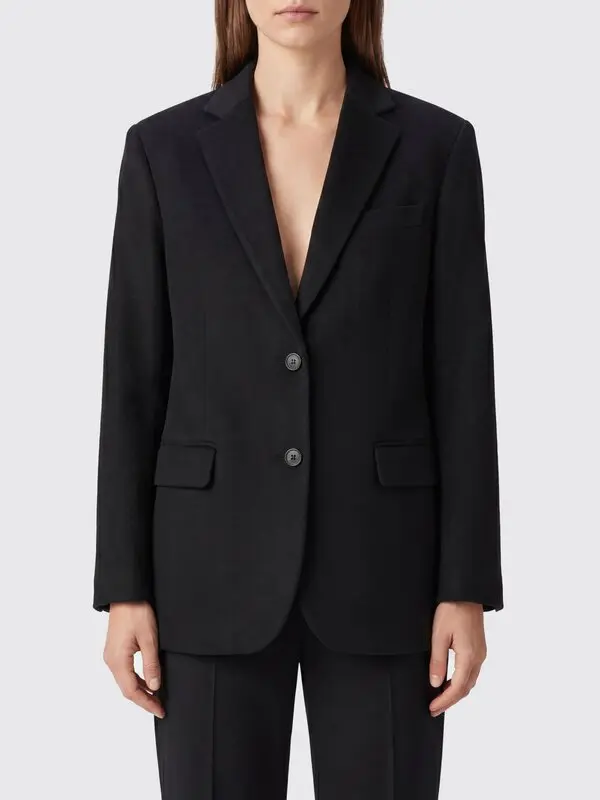 ANINE BING Quinn Single-breasted Blazer In Wool And Cashmere Blend - Black
