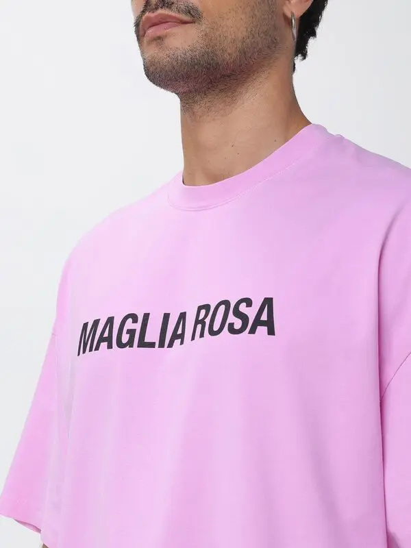 MSGM Relaxed Fit Cotton T-shirt With Slogan Print And Dropped Shoulders