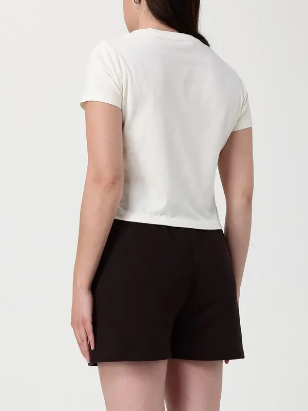 Maison Kitsuné Logo Cotton Crop T-shirts - Beige
