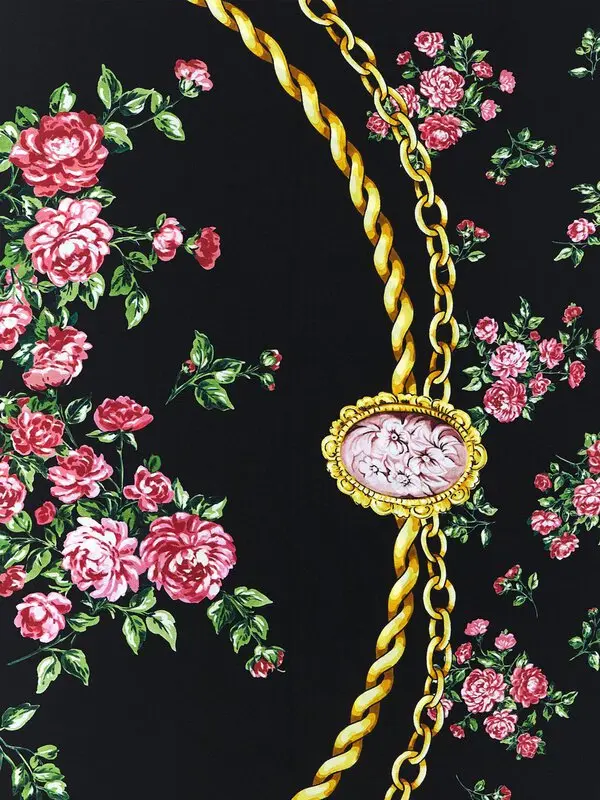 Dolce & Gabbana Floral Print Silk Twill Scarf