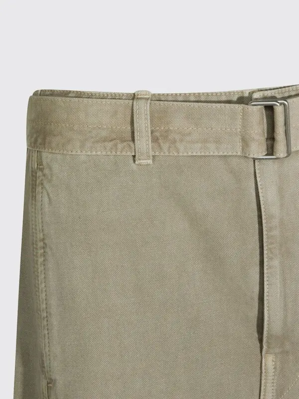 LEMAIRE Wide Leg Cotton Trousers With Adjustable Belt