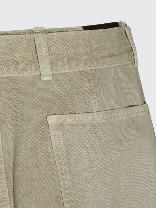 LEMAIRE Wide Leg Cotton Trousers With Adjustable Belt