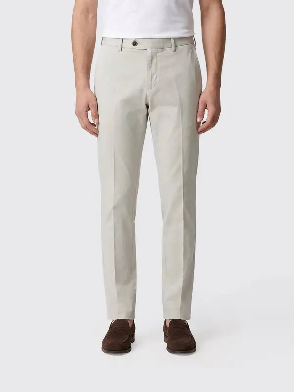 PT TORINO Stretch Cotton And Silk Chino Trousers - Grey 1