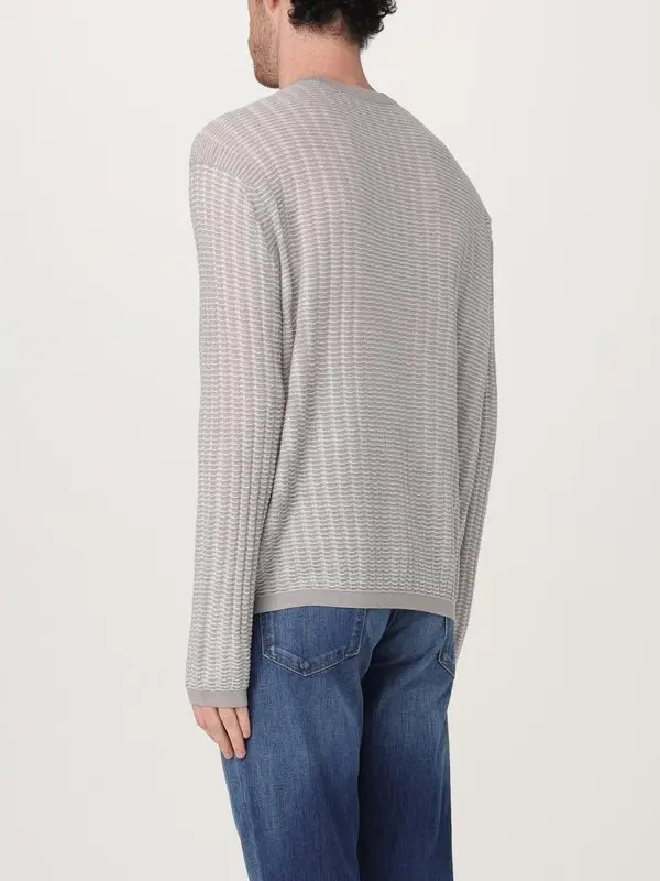 Emporio Armani Textured Crew Neck Pullover - Beige