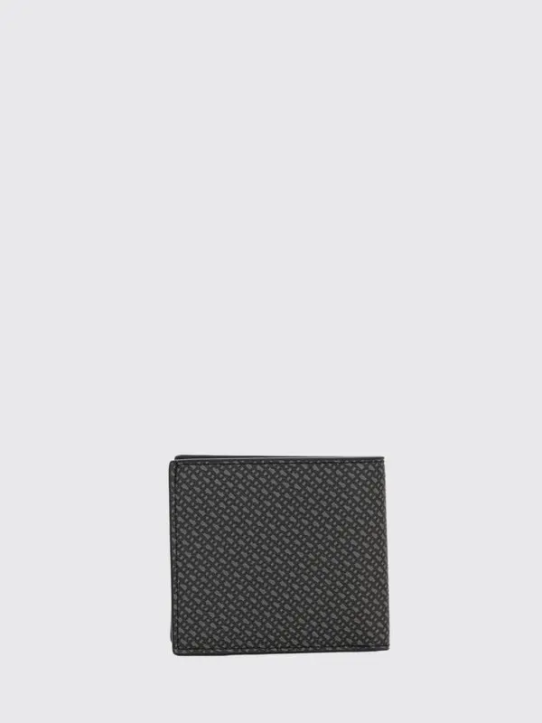 BOSS Bifold Synthetic Leather Wallet With Monogram Pattern And Eight Slots