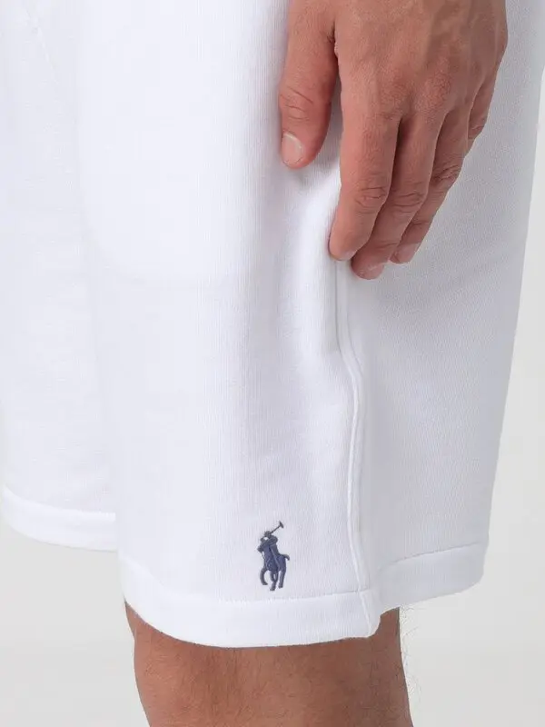 Polo Ralph Lauren Cotton Jogging Shorts With Elasticated Drawstring Waist - White