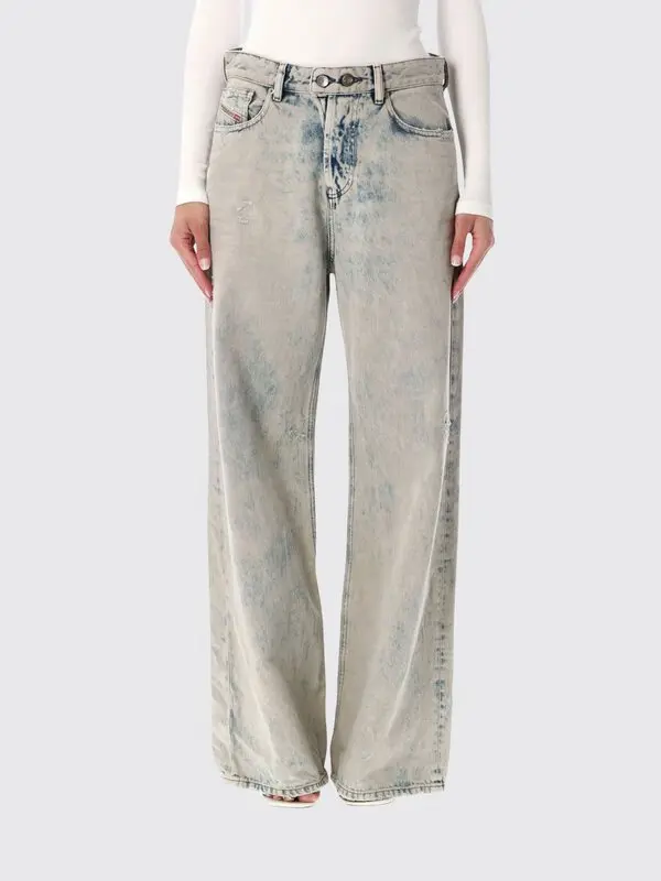 DIESEL® 1996 D-sire-yu Low-rise Wide Leg Bleached Denim Jeans - Blue