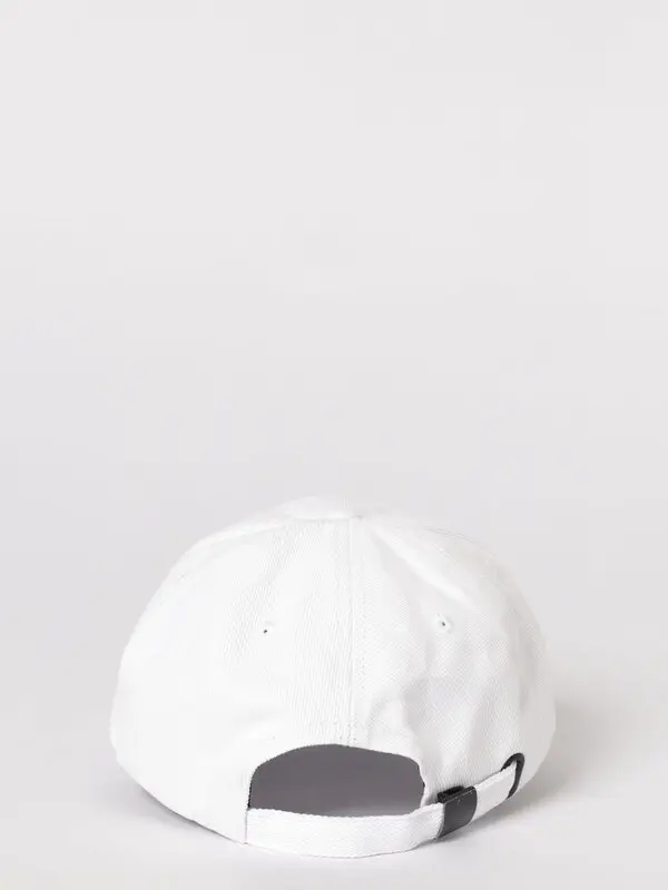 Versace Cotton Twill Hat With Logo Print - White