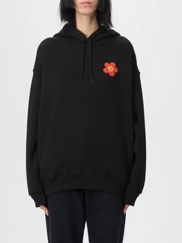 Kenzo Cotton Hoodie With Floral Detail