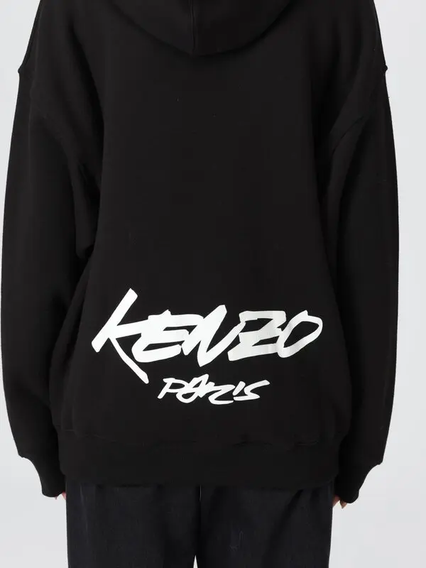 Kenzo Cotton Hoodie With Floral Detail