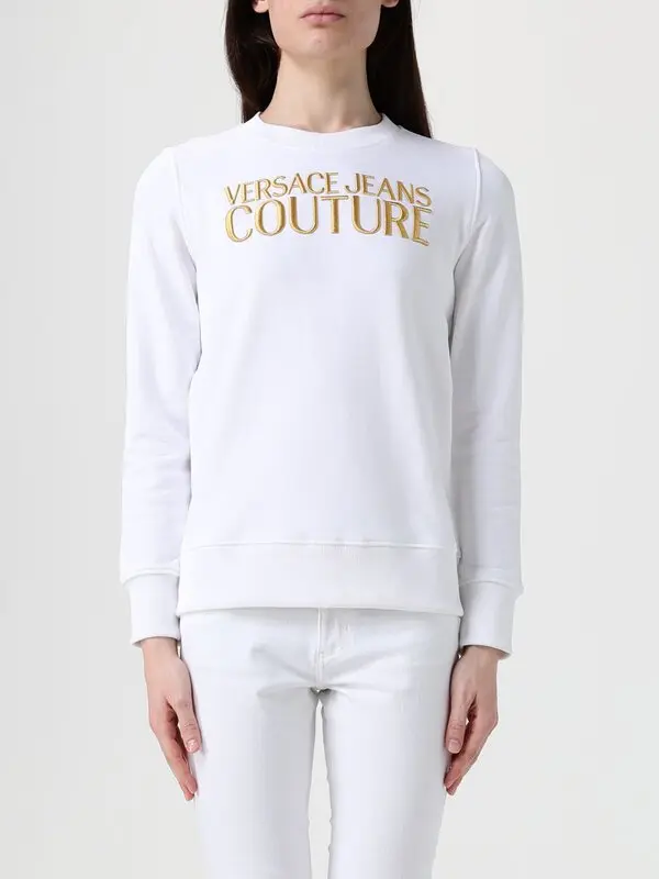 Versace Cotton Sweatshirt With Logo - White