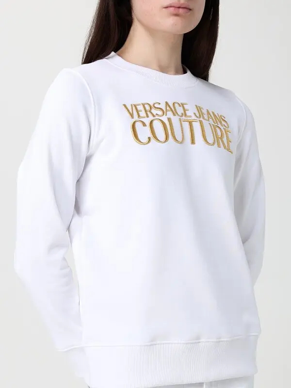 Versace Cotton Sweatshirt With Logo - White