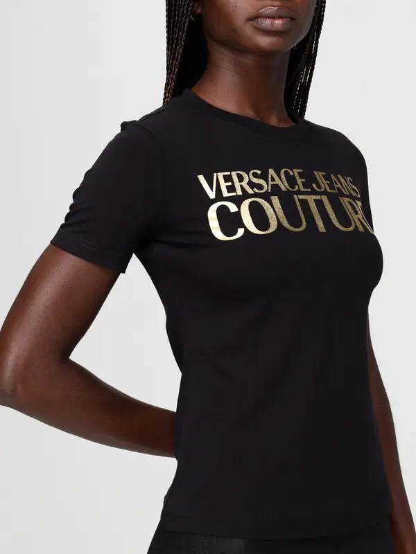 Versace Cotton T-shirt With Logo - Black