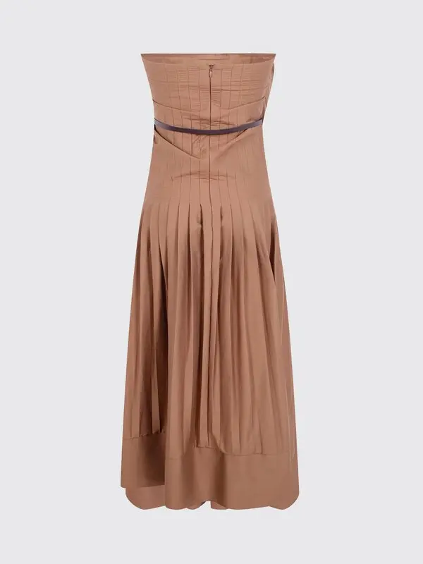 SEMICOUTURE Pleated Midi Dress With Sweetheart Neckline