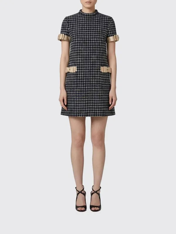Valentino Garavani Virgin Wool And Cotton Dress With Bows