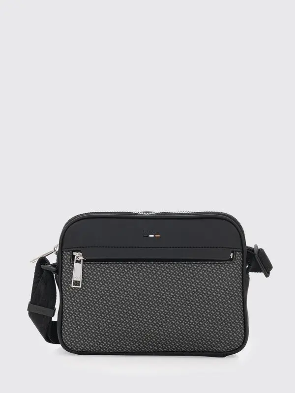 BOSS Leather Crossbody Bag With Emed Logo And Adjustable Strap