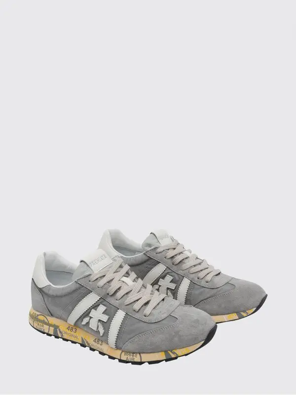Premiata Lucy Cotton Twill And Nylon Sneakers - Grey