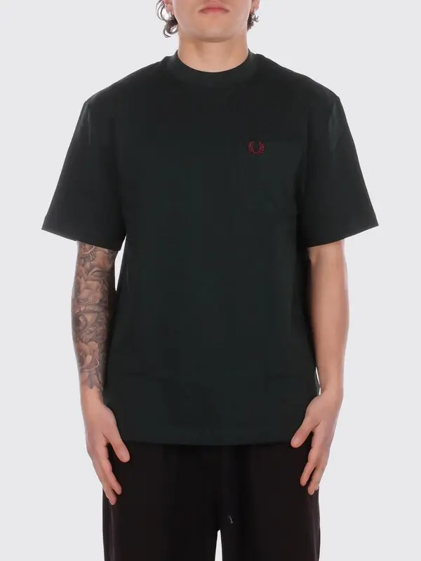 Fred Perry Cotton T-shirt With Logo - Green