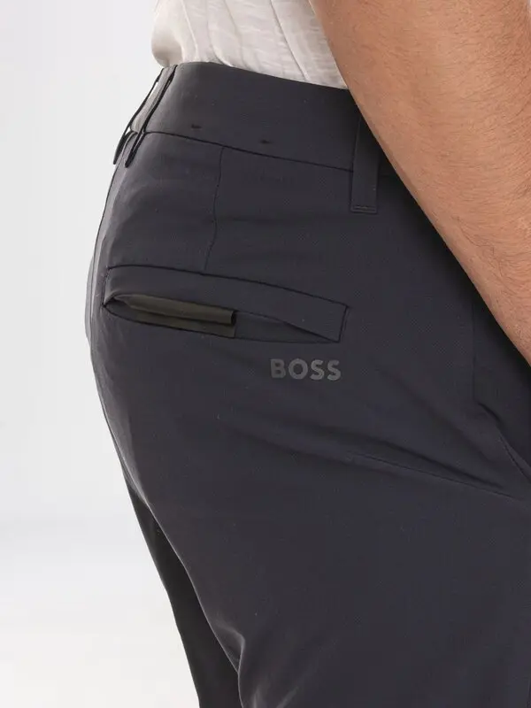 BOSS Water-repellent Slim Fit Stretch Technical Fabric Trousers - Blue