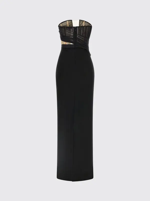 NENSI DOJAKA Strapless Gown With Sheer Detailing